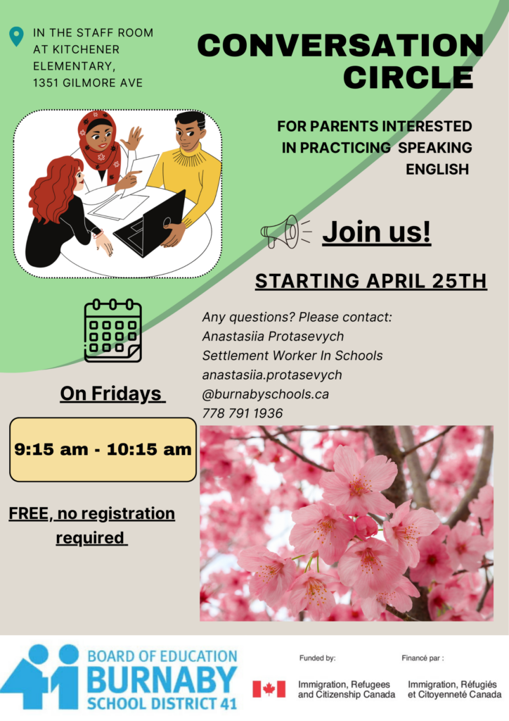 Friday Conversation Circles | Kitchener Elementary School
